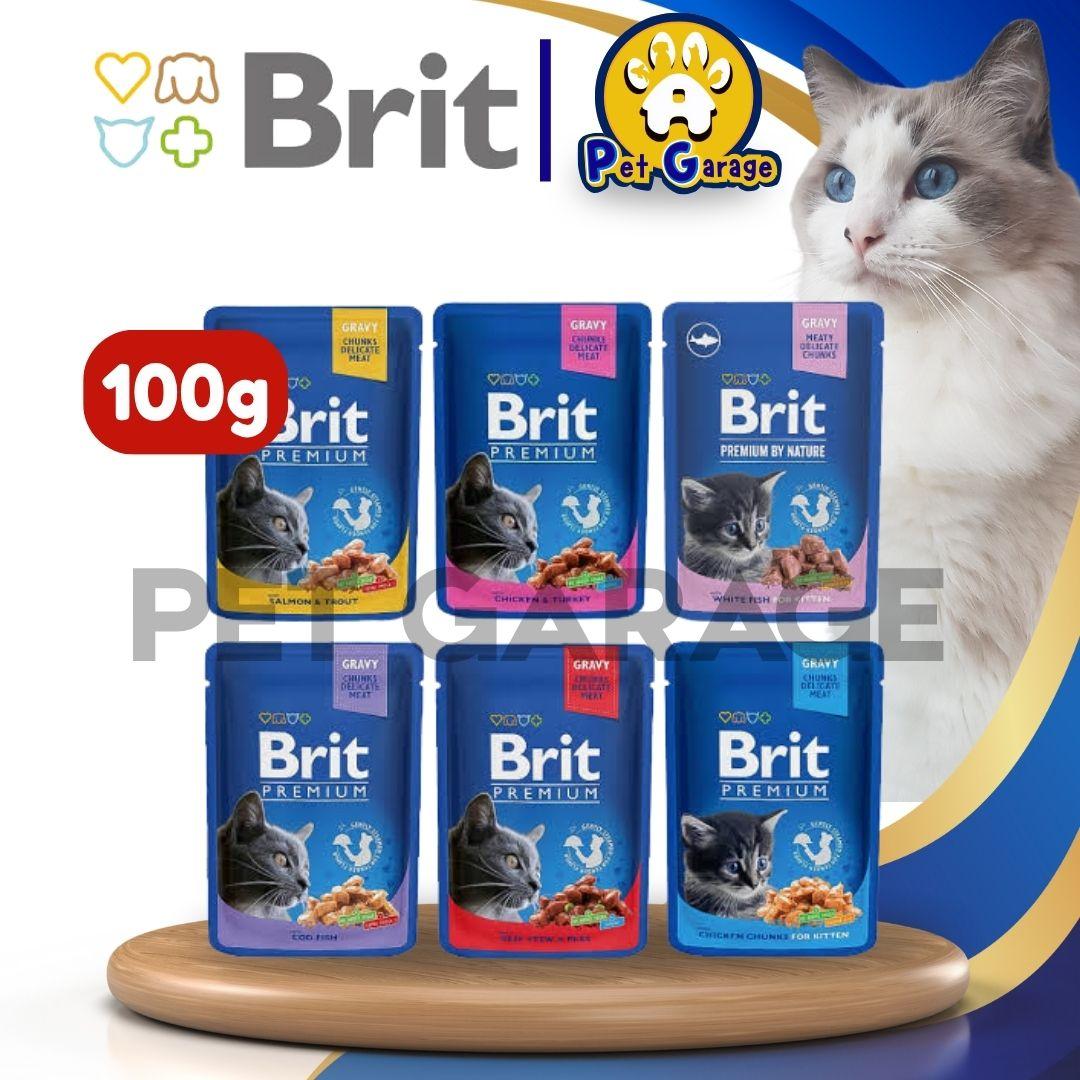 100g Brit Premium Gravy Cat Wet Food Pouch All Stages Adult Kitten Wet ...