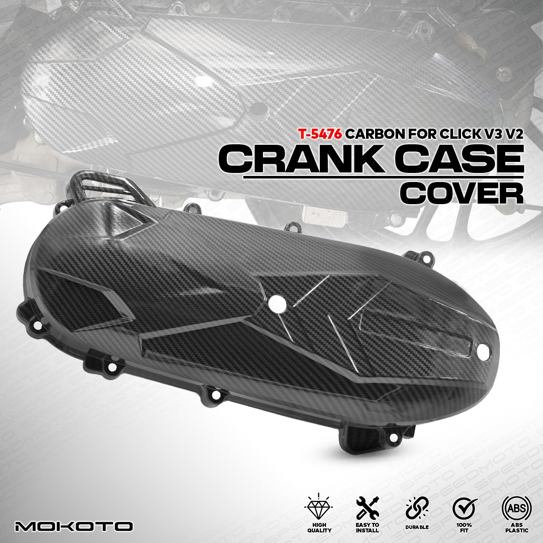 HONDA CLICK V2 / V3 CRANK CASE COVER FORGED CARBON T-5476 CVT GARNISH ...