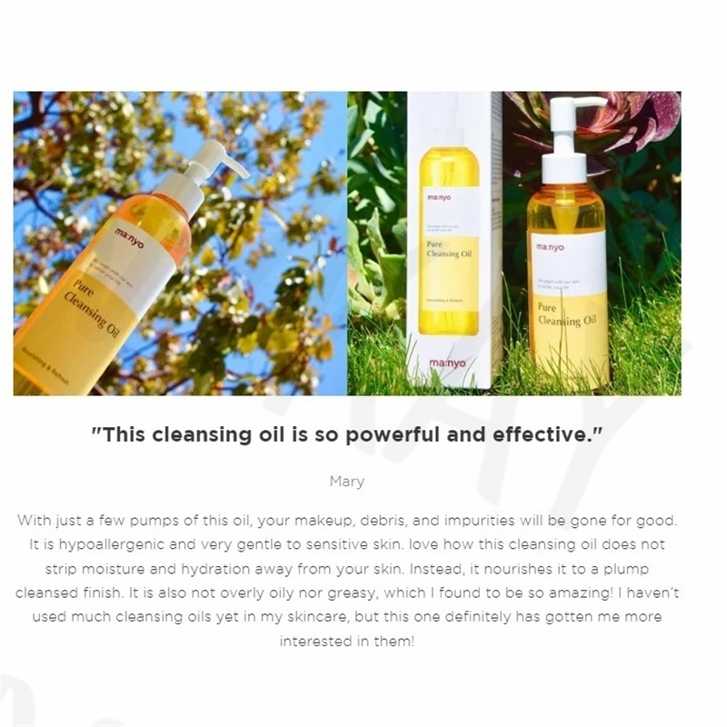MANYO Cleansing Oil 200ml Vegan Formula Hypoallergenic Makeup Remover ...