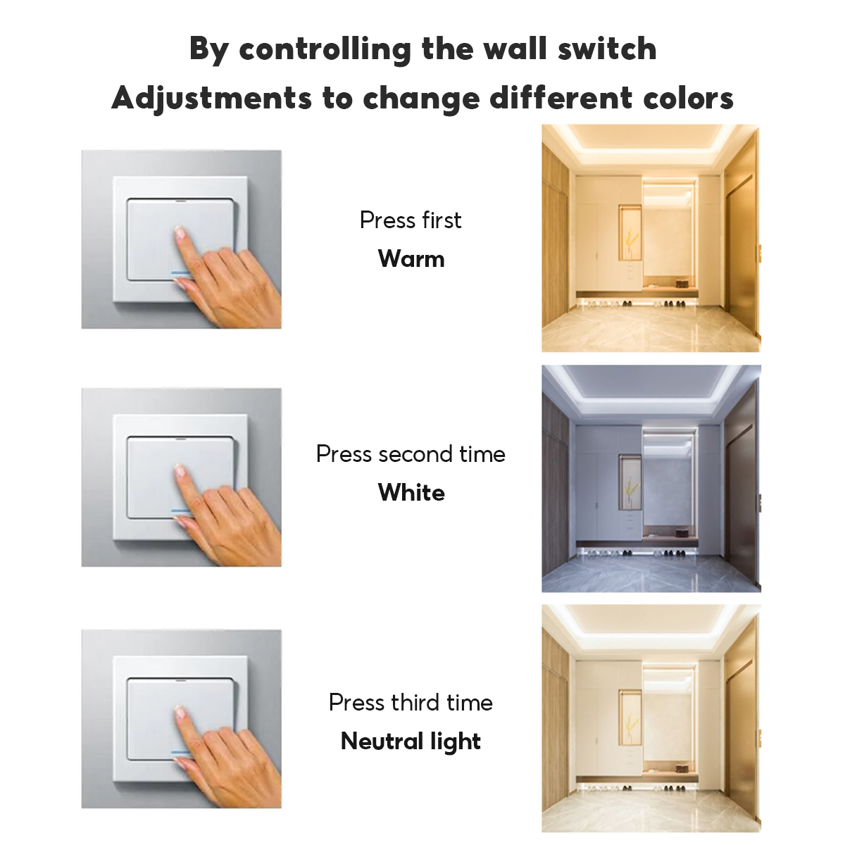 3M-50M Tri-colors Led Strip Light with Remote Dimmable Waterproof 220V ...