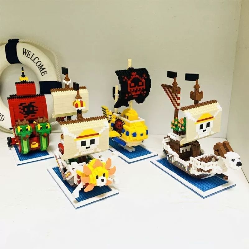 One Piece Building Blocks Sun Pirate Ship Model Decoration Children ...