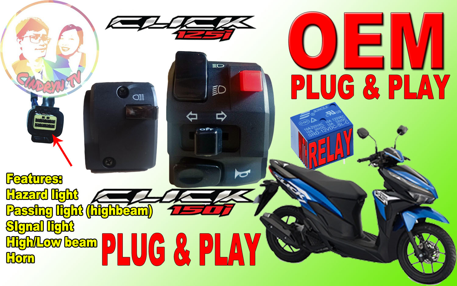 OEM Switch for Honda Click 125i and 150i v2 | v3 | C160i Plug and Play ...