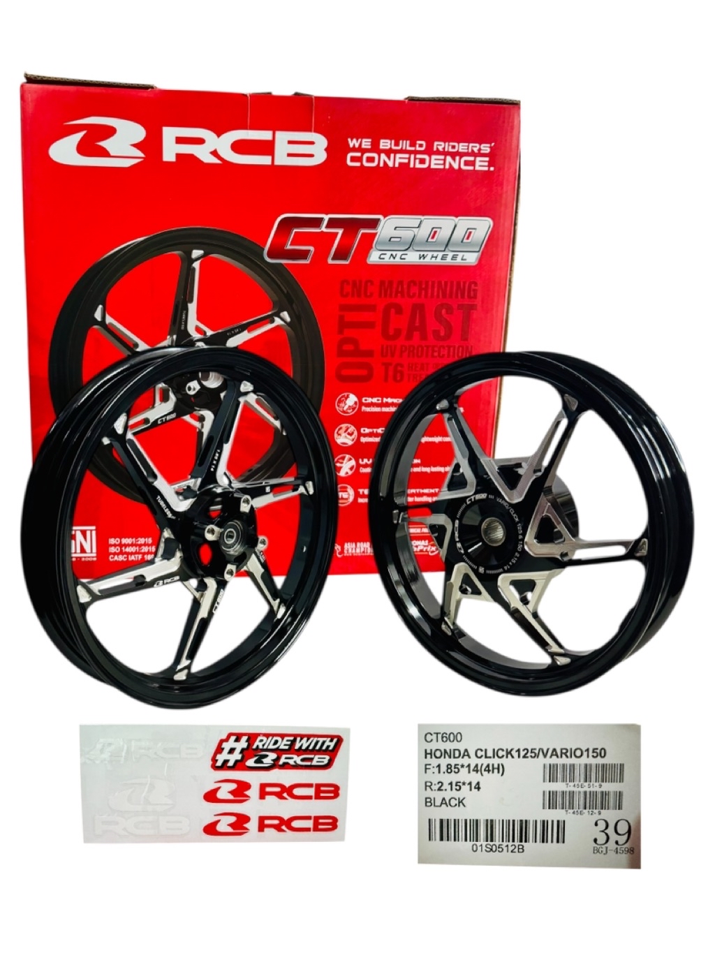 RCB MAGS CT600 CLICK125i/CLICK150i V2/V3 4Holes 1.85/2.15/14 pair ...