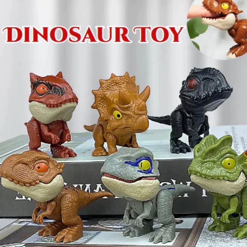 【COD】Finger Biting Dinosaur Toys Spiky T-Rex Model Interactive Bite ...