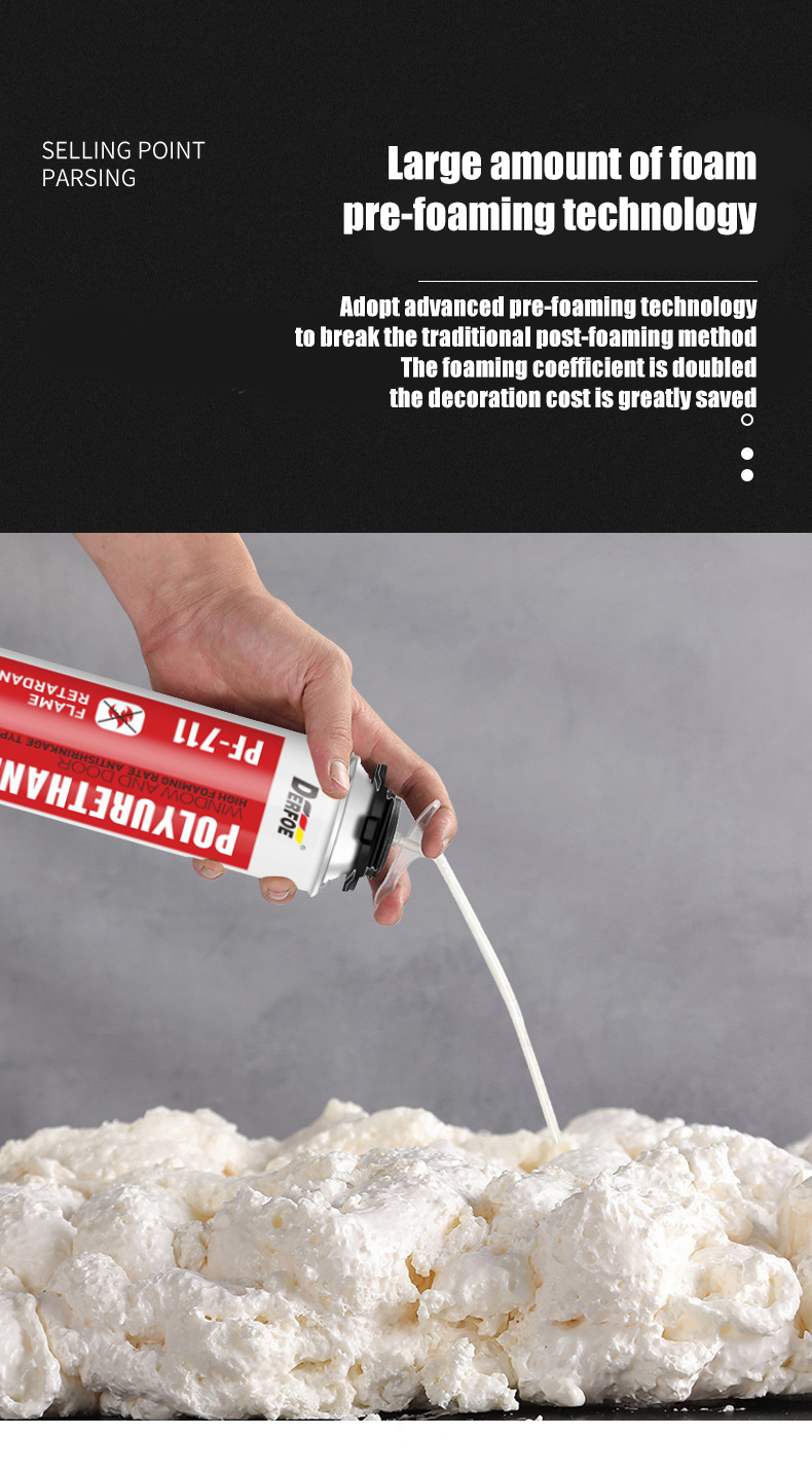 900g polyurethane foam Expanding Foam Spray 500 times high foaming volume sealant foam spray ...