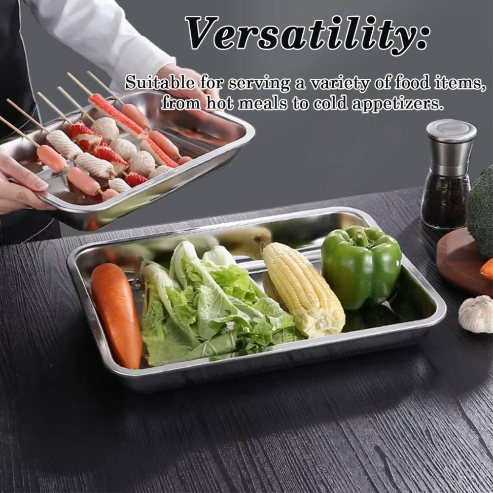 Stainless Steel Food Warmer Tray Makapal Food Serving Plate Multi ...