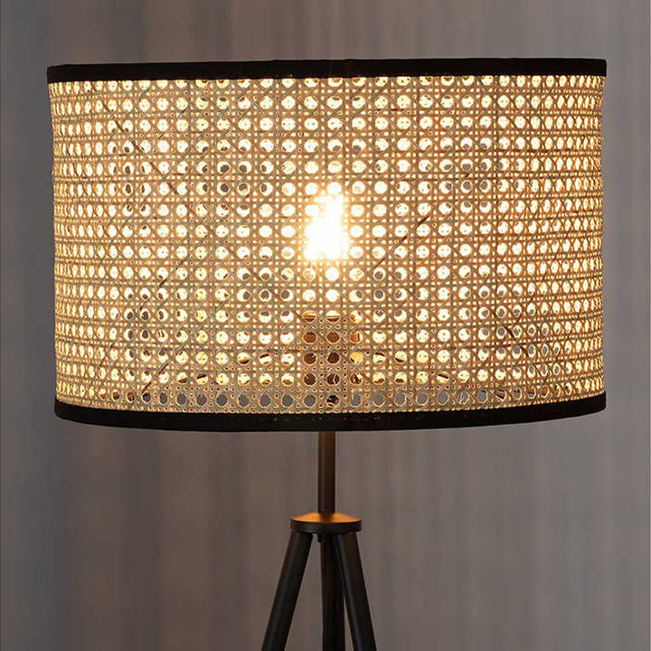 Eroma Rattan Floor Lamp Vintage Minimalist Style Living Room Sofa ...