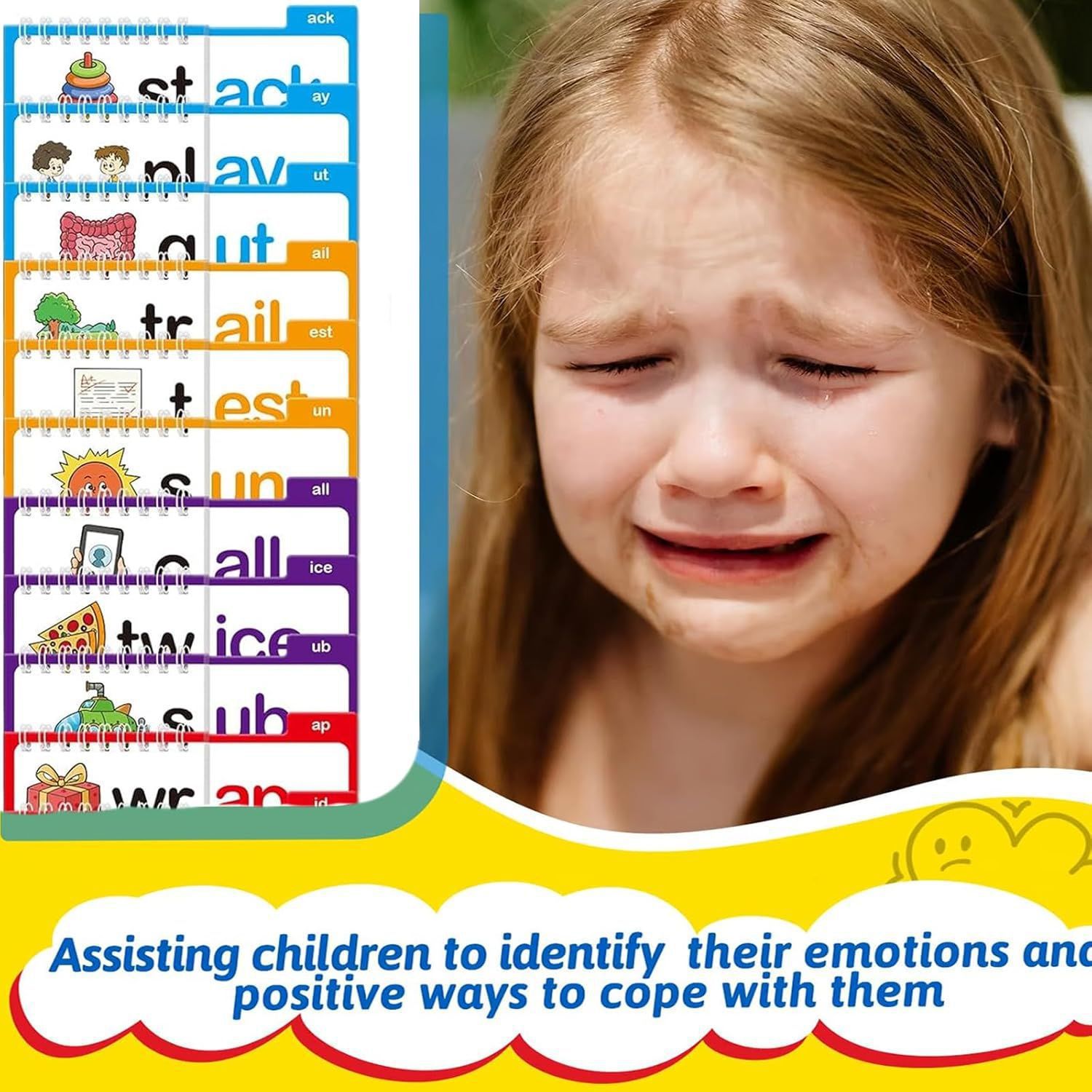 Interactive Montessori Cognitive Word Family Building Book Reading Flip ...