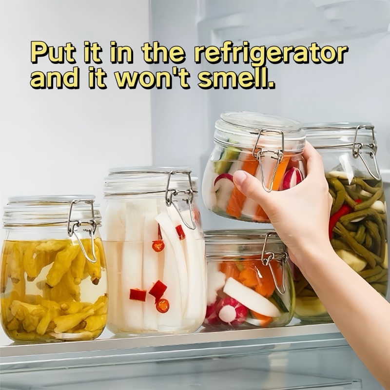 COD Glass Jar with Airtight Lid Leak-Proof 500ml-1500ml Kitchen Storage ...