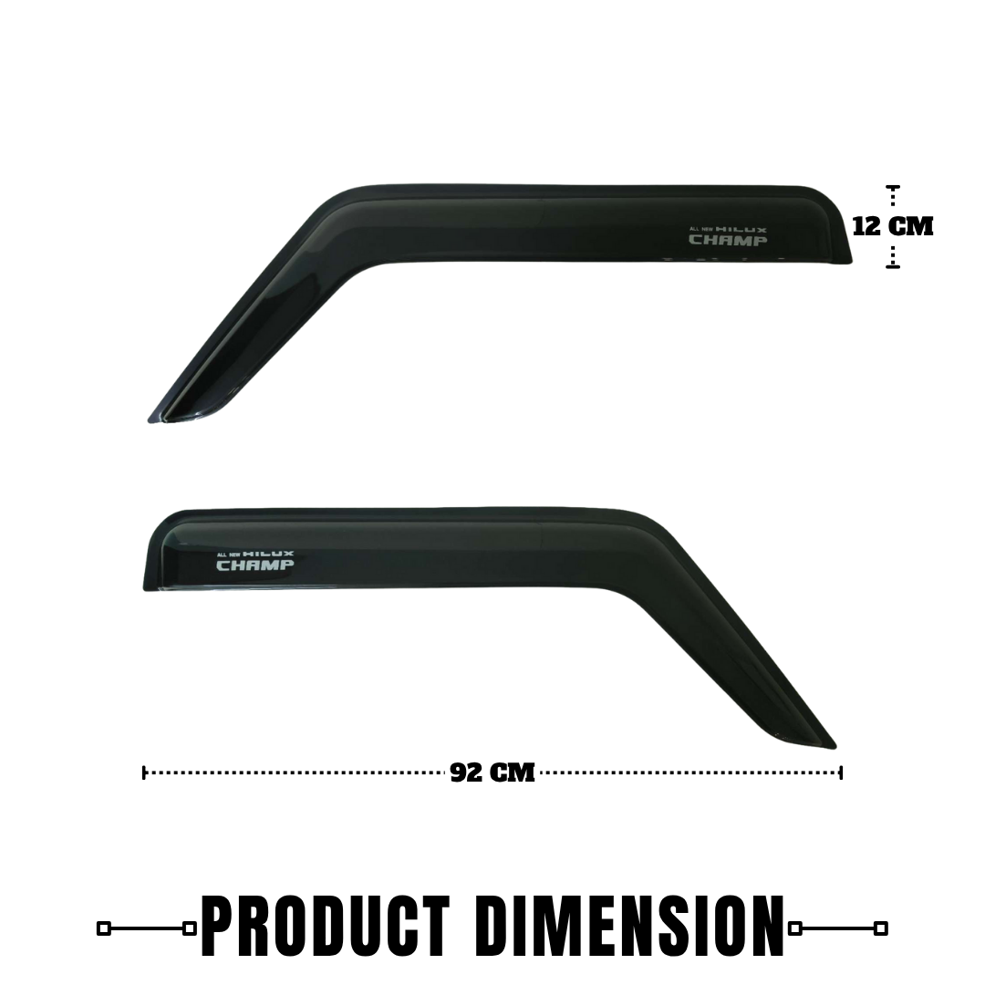 CPA RAIN VISOR HILUX CHAMP 2024-2025 BLACK THCSV01 (11958) | Shopee ...