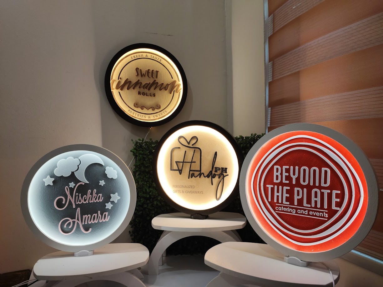 Personalized 3D Illuminated LED Round Sign for Business, Shops, Online ...
