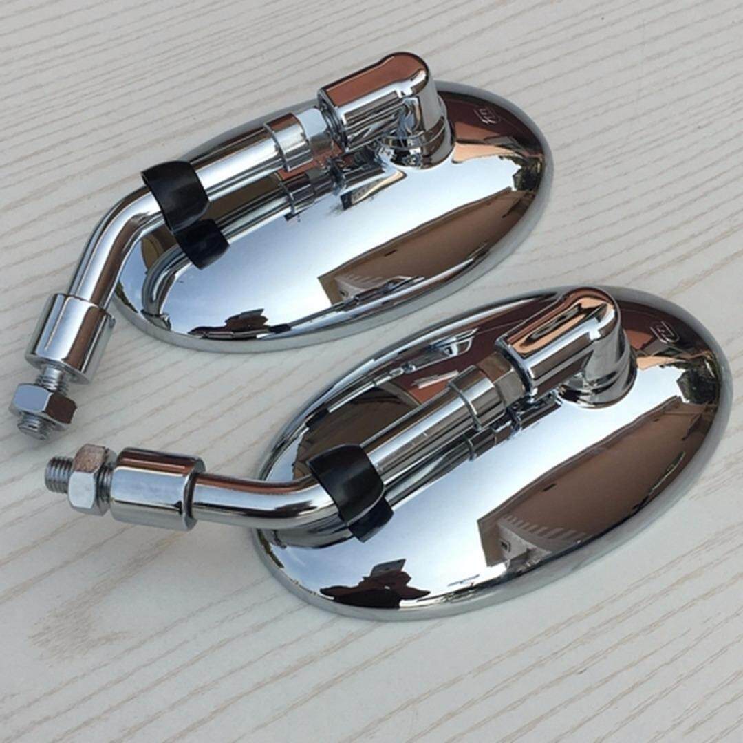 2PCS 10mm Motorcycle Oval Rearview Mirrors Motorbike Side Mirror For ...