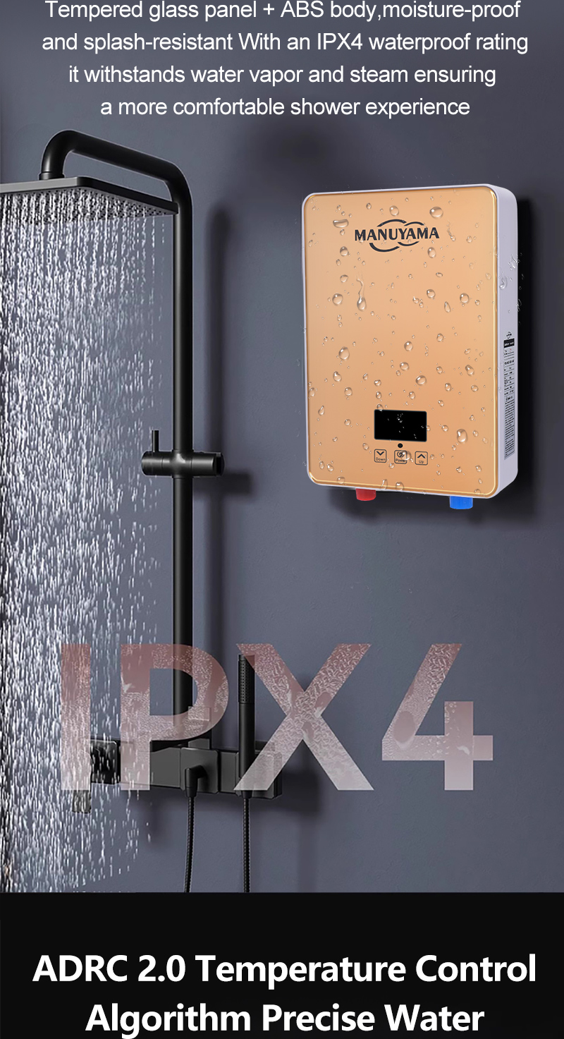 MANUYAMA Water Heater Shower Electric LCD Touchscreen With Self ...