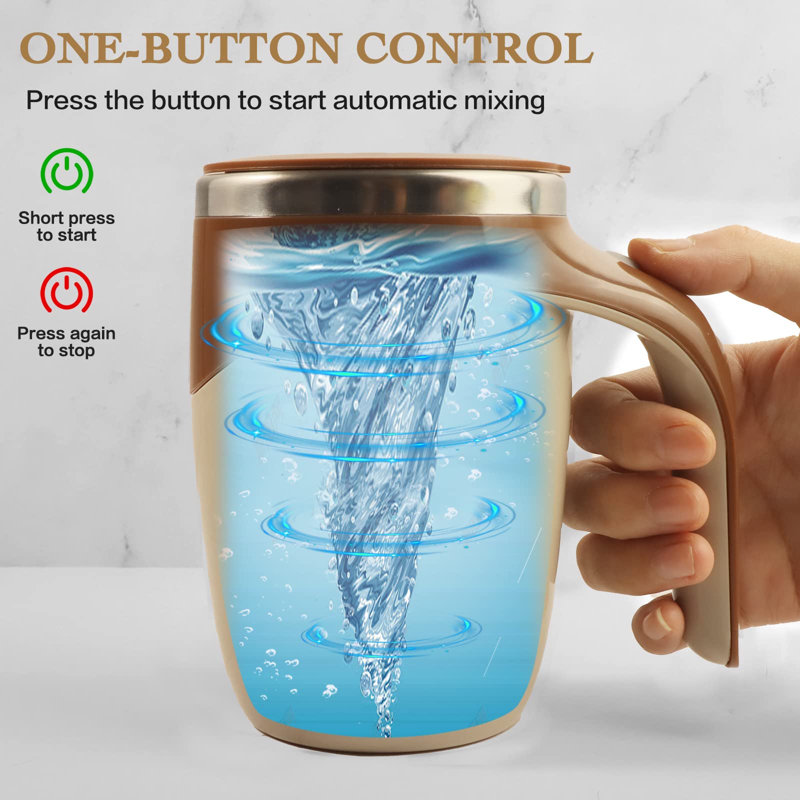 380ml Automatic Magnetic Stirring Mug, Rechargeable Stainless Steel ...