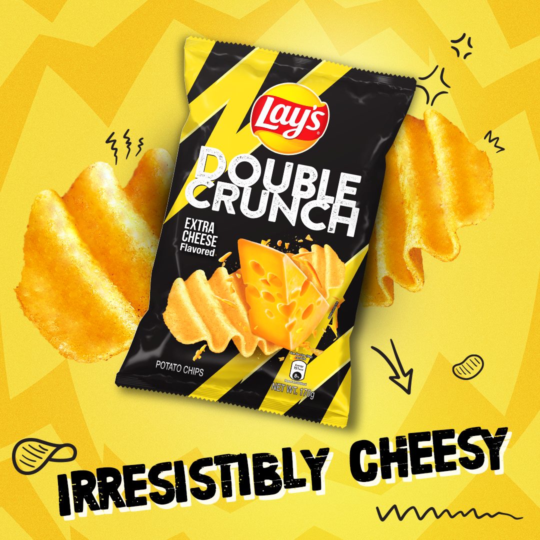 Lay's Double Crunch Extra Cheese Potato Chips 170g - Pack of 3 | Shopee ...