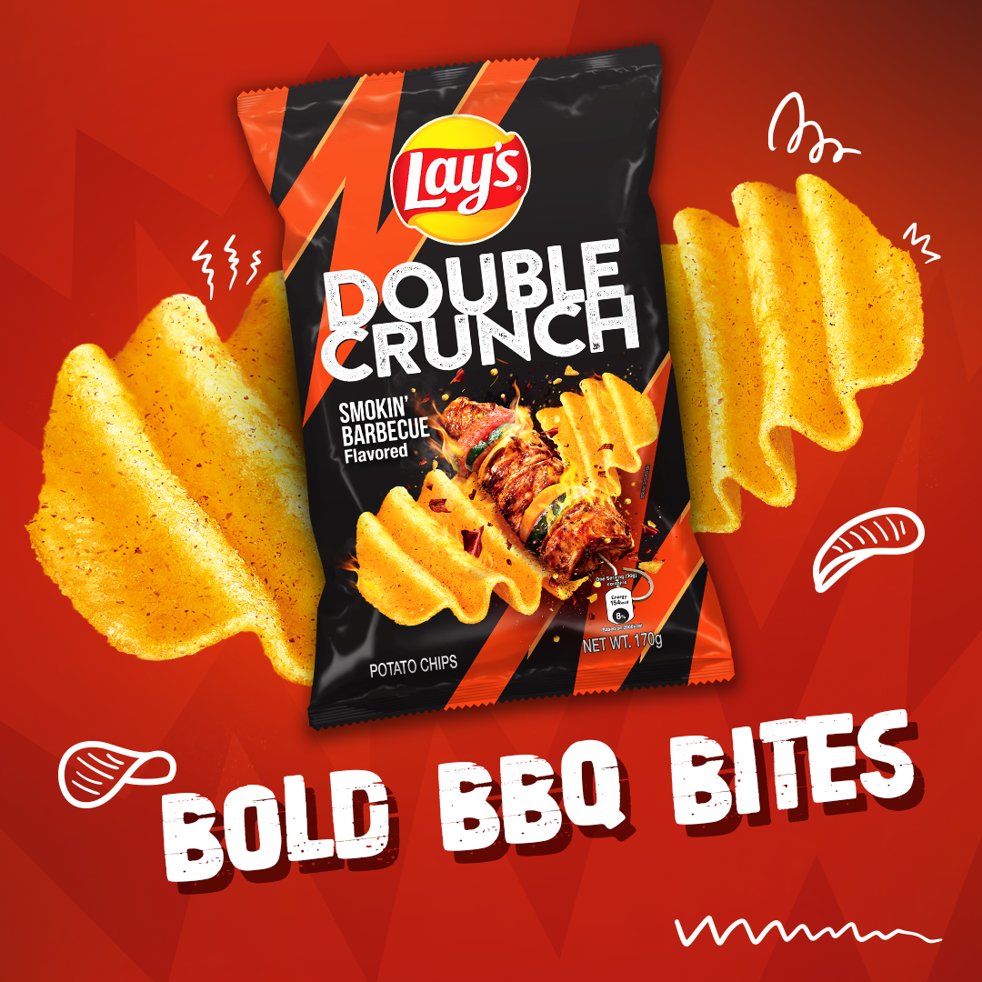 Lay's Double Crunch Smokin' Barbecue Potato Chips 170g - Pack of 3 ...