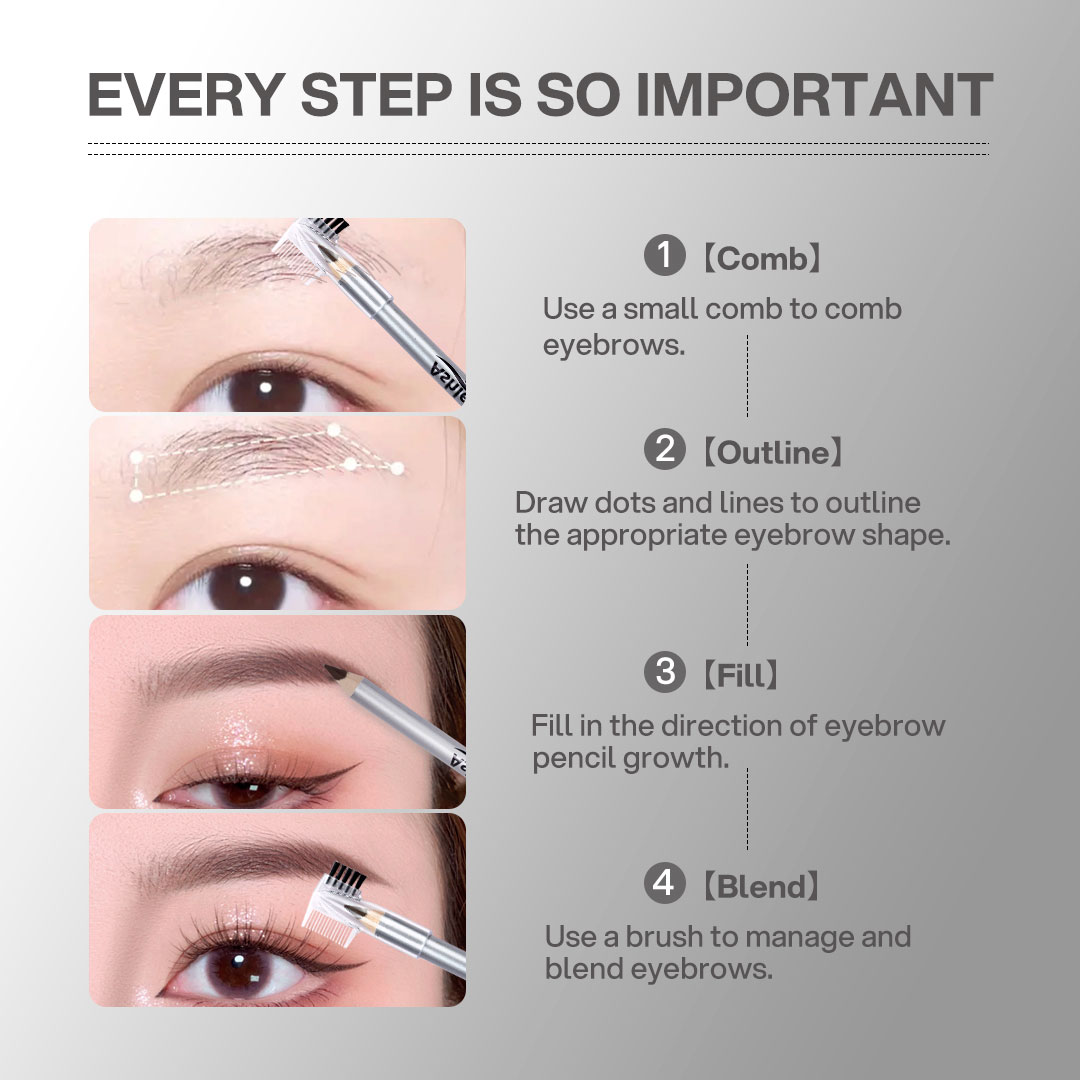 Ashley Shine Eyebrow Pencil Waterproof Long Lasting Natural Smooth ...