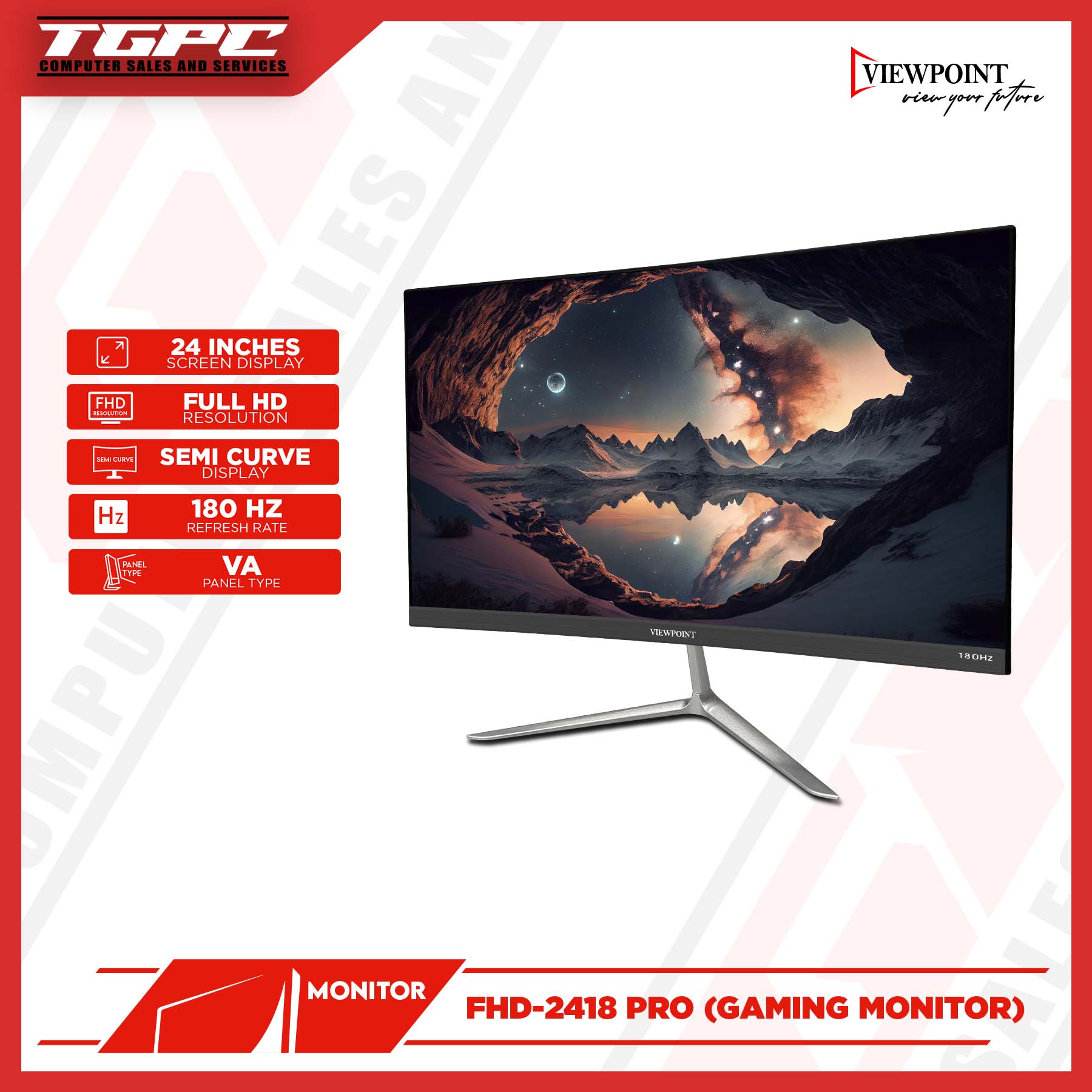 TGPC / Gaming Monitor / ViewPoint - FHD2418 PRO / 24 Inches / 180 HZ Refresh Rate / FHD | Shopee ...