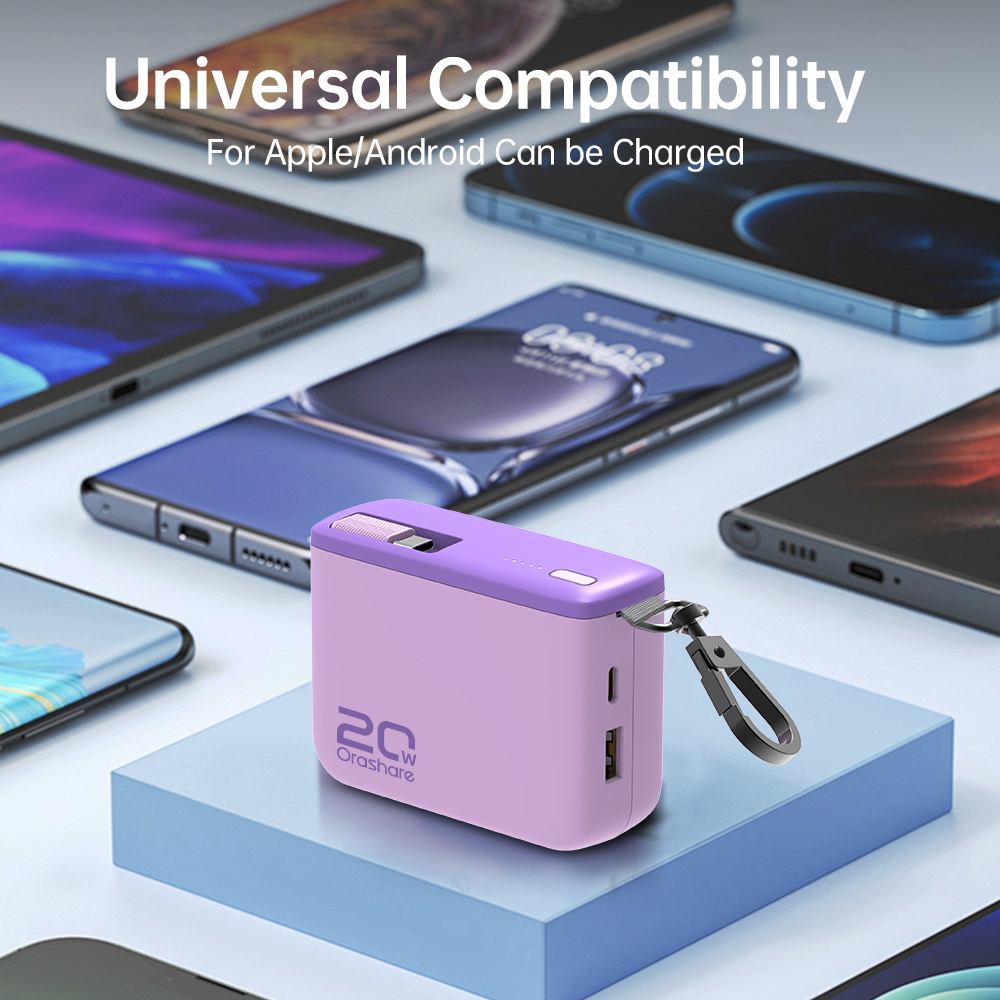 Orashare PR10 10000mAh Powerbank Built in Retractable Type C Cable ...