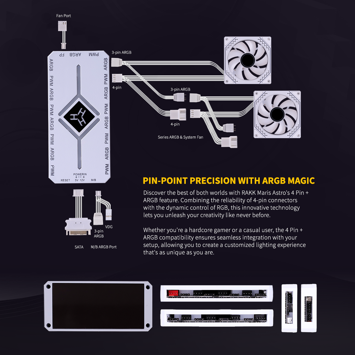 Maris Pro 120mm Single 3pin ARGB and 3in1 Kit RGB| Maris Astro 120mm ...