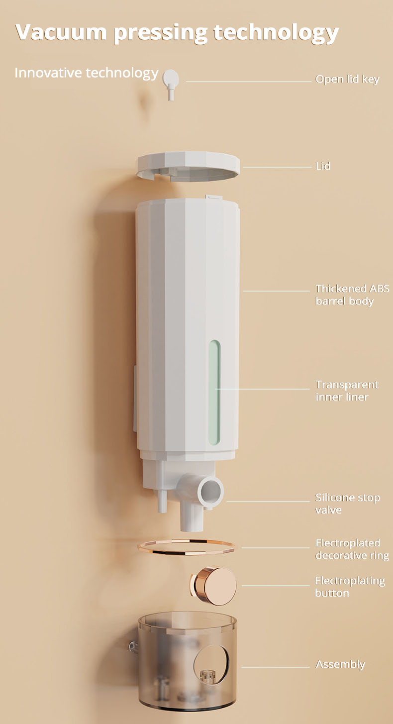 450ml Wall-Mounted Hand Press Hand Sanitizer Dispenser Multi-Purpose ...
