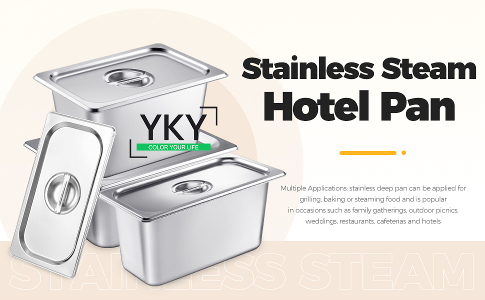 Stainless Steel Food Pan with Lid Hotel Pan Buffet Server Food Warmer ...