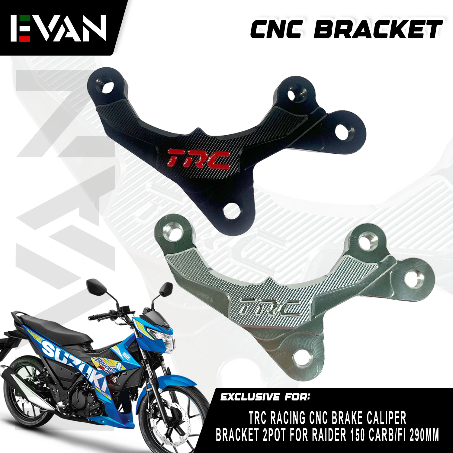 EVAN.PH TRC Racing CNC 2 POT Brake Caliper Bracket For RAIDER 150 CARB ...