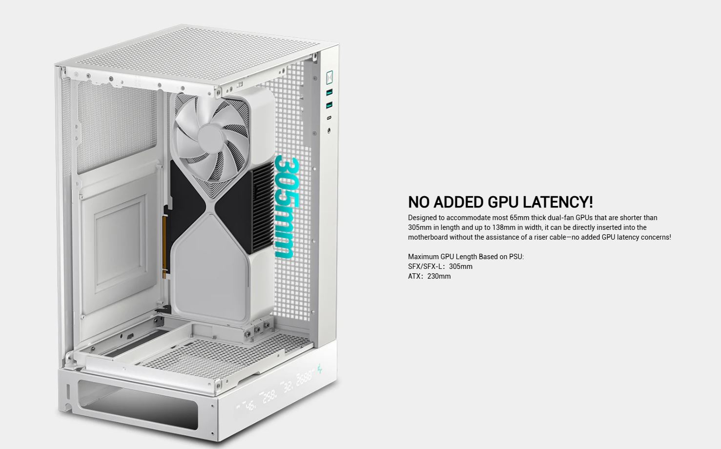 Deepcool Computer PC Case CH170 Digital Mesh Panel / View Panel Black ...