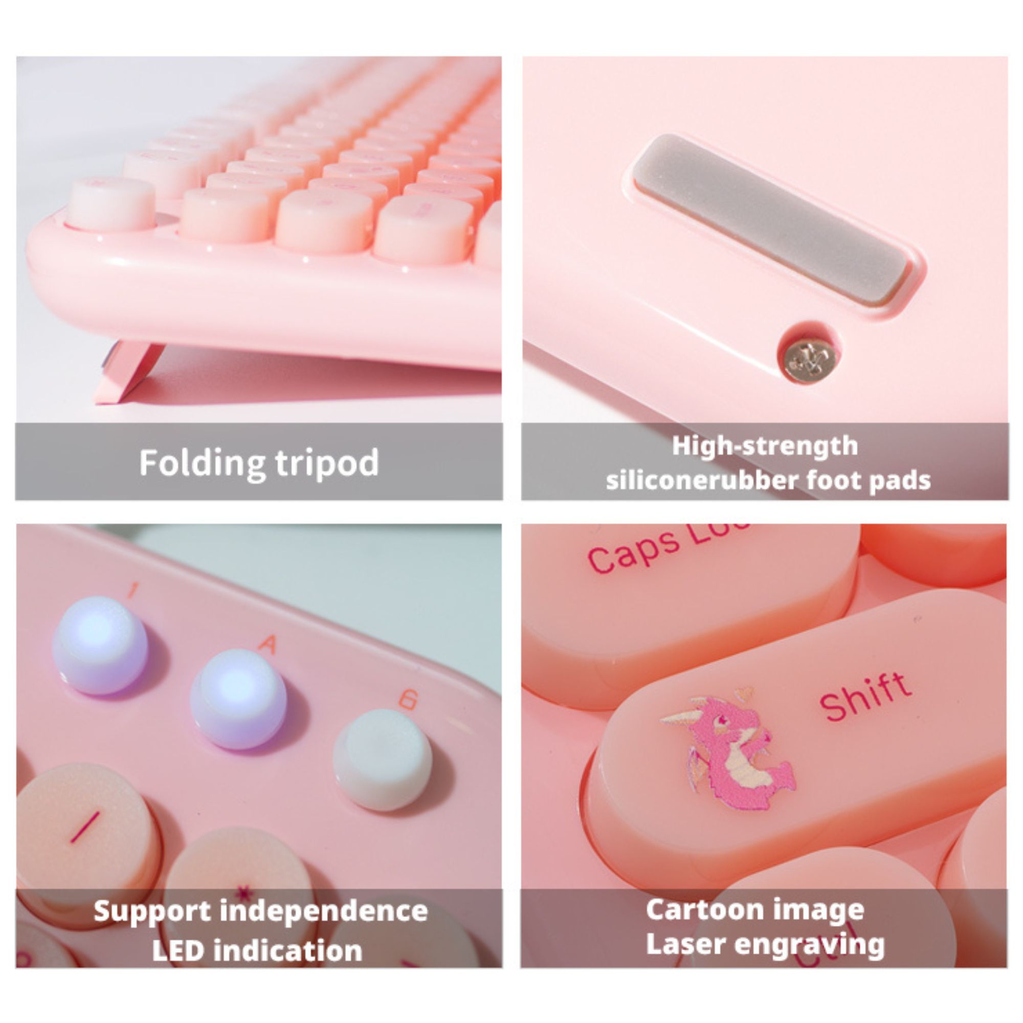 MOFII Love Me Wired Luminous keyboard Aesthetic Pretty keyboard Silent ...