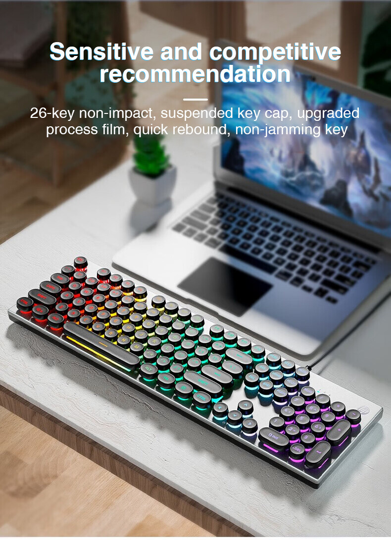 HP K500Y Mechanical Feel Wired Gaming Keyboard Dynamic Light Effect ...
