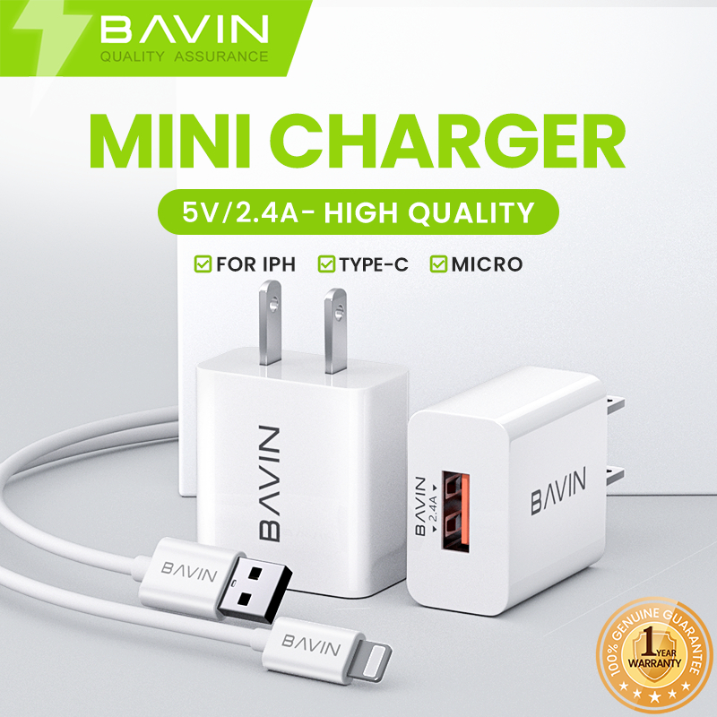 Original BAVIN 1.3A/2.4A Fast Charger Adapter With Cable For Android ...
