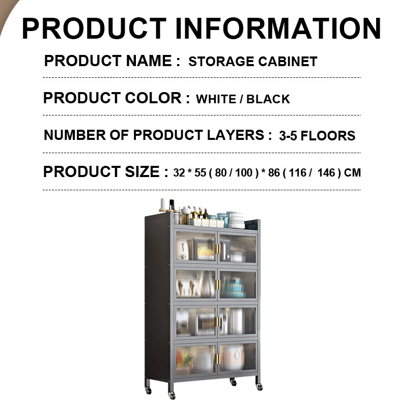 Carbon Steel Kitchen Rack Storage Cabinet Dustproof For Multi-function ...