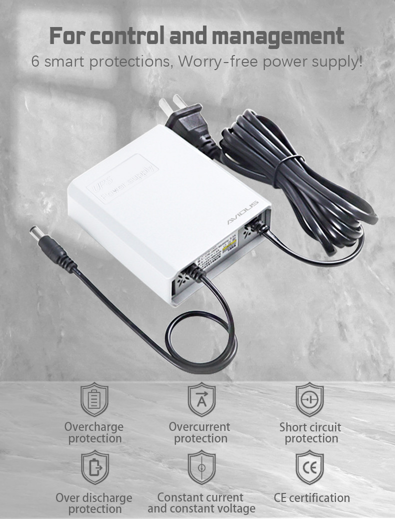 AVIDUS 12V 1.5A True 6000mAh Mini UPS Battery Backup for WiFi Router ...