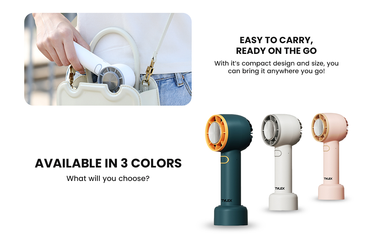 Tylex XM63 Handheld Refrigerant Fan 3 Gears Strong Wind Rapid Cooling ...