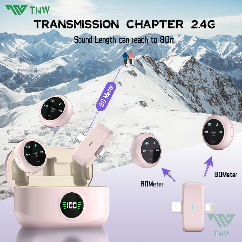 TNW A37 Dual Wireless Lavalier Microphone Noise Reduction Magnetic Mini ...