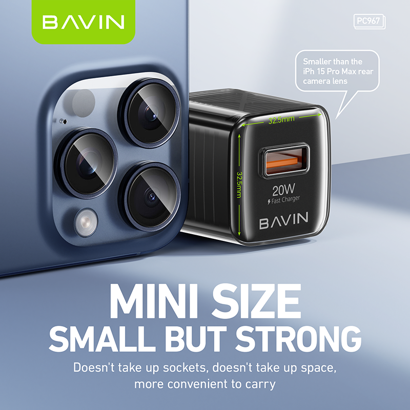 BAVIN PC967 PD 20W Mini Fast Charger Adapter w/ Intelligent Micro Chip ...