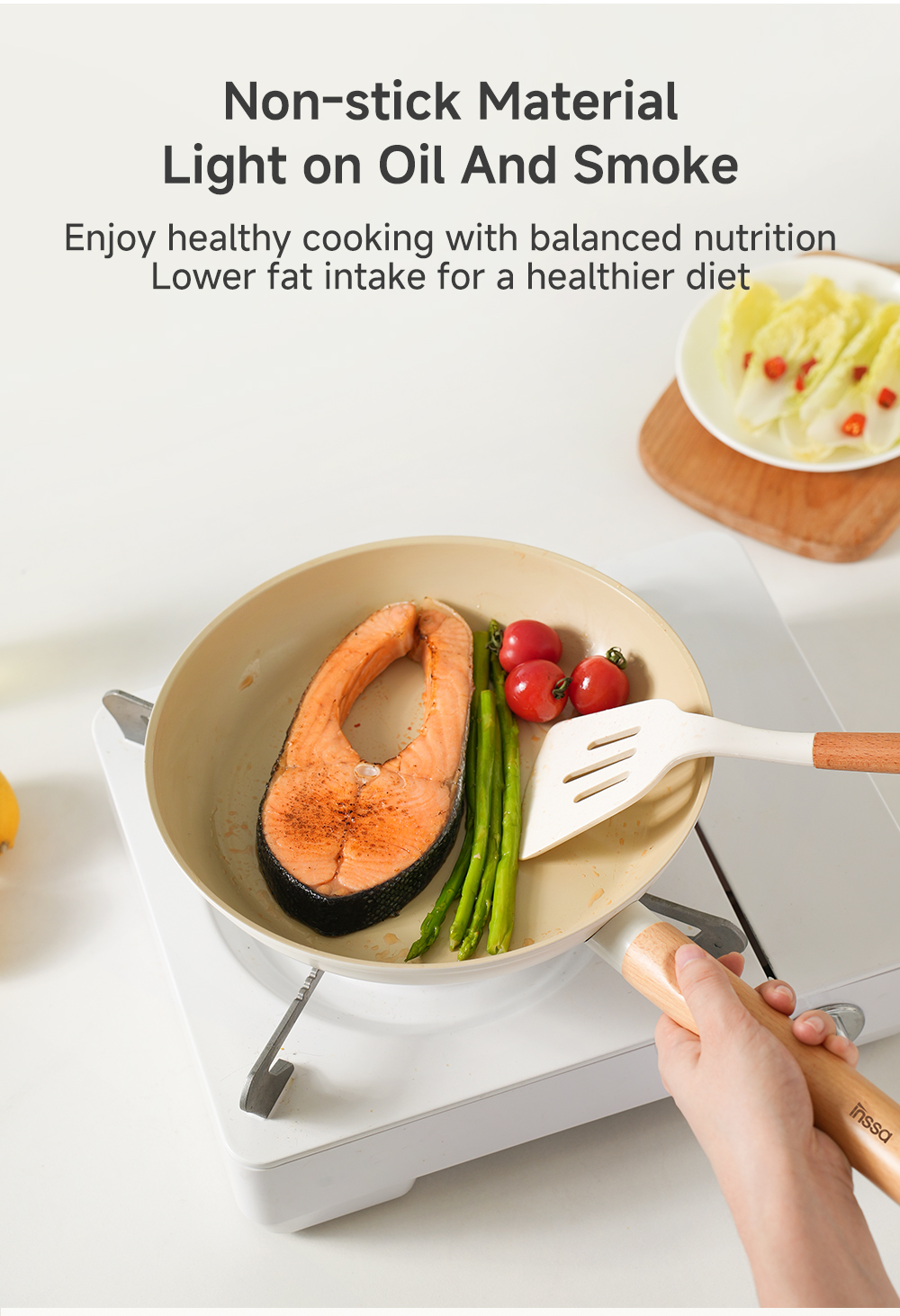 INSSA Non-Stick Frying Pan Upgrade Ceramic Coated Cookware Suitable for ...