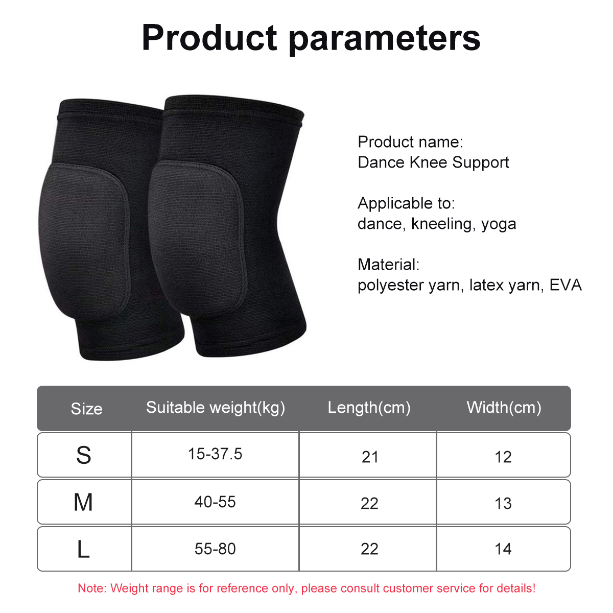 2Pcs Sponge Knee Pads For Dancing Volleyball Yoga Breathable Running ...