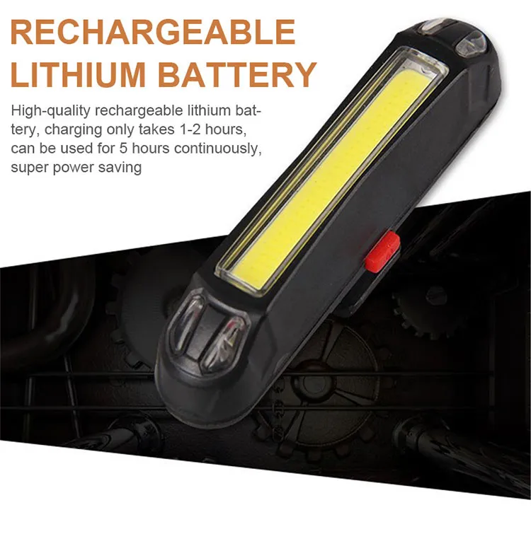 USB Rechargeable LED Bicycle Rear Taillight-100LM Waterproof Safety Warning Light Multiple Modes ...
