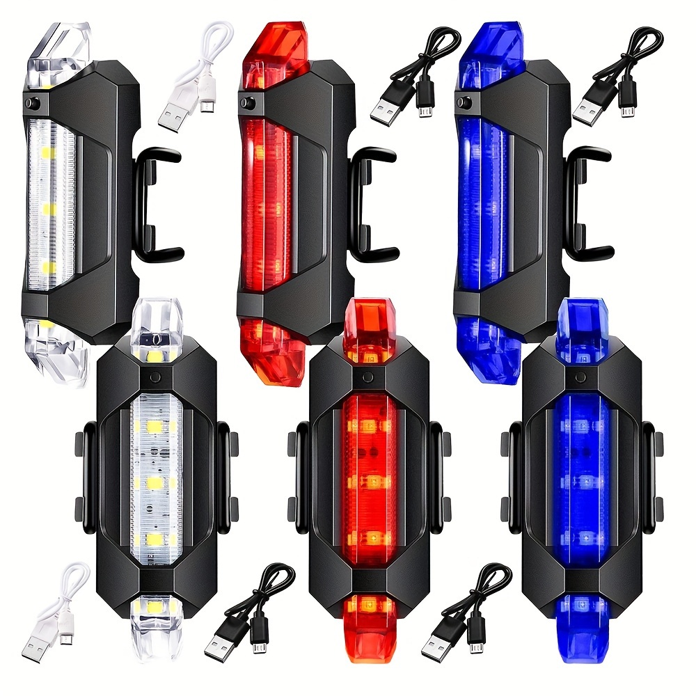 USB Rechargeable LED Bicycle Rear Taillight - Waterproof Safety Warning Light with Multiple ...