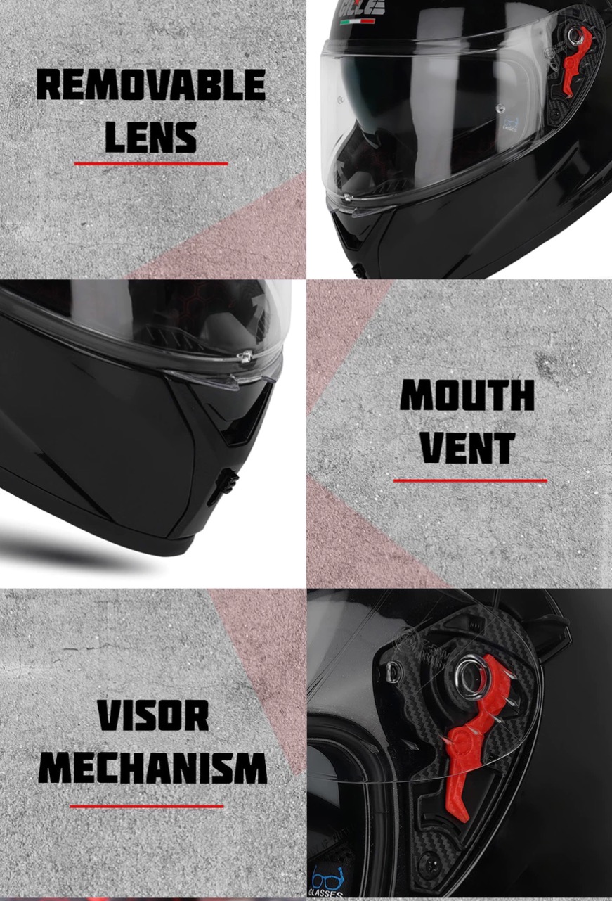 Gille helmet 135 GTS-V1 Series Solid Full Face Motorcycle Helmet Dual ...