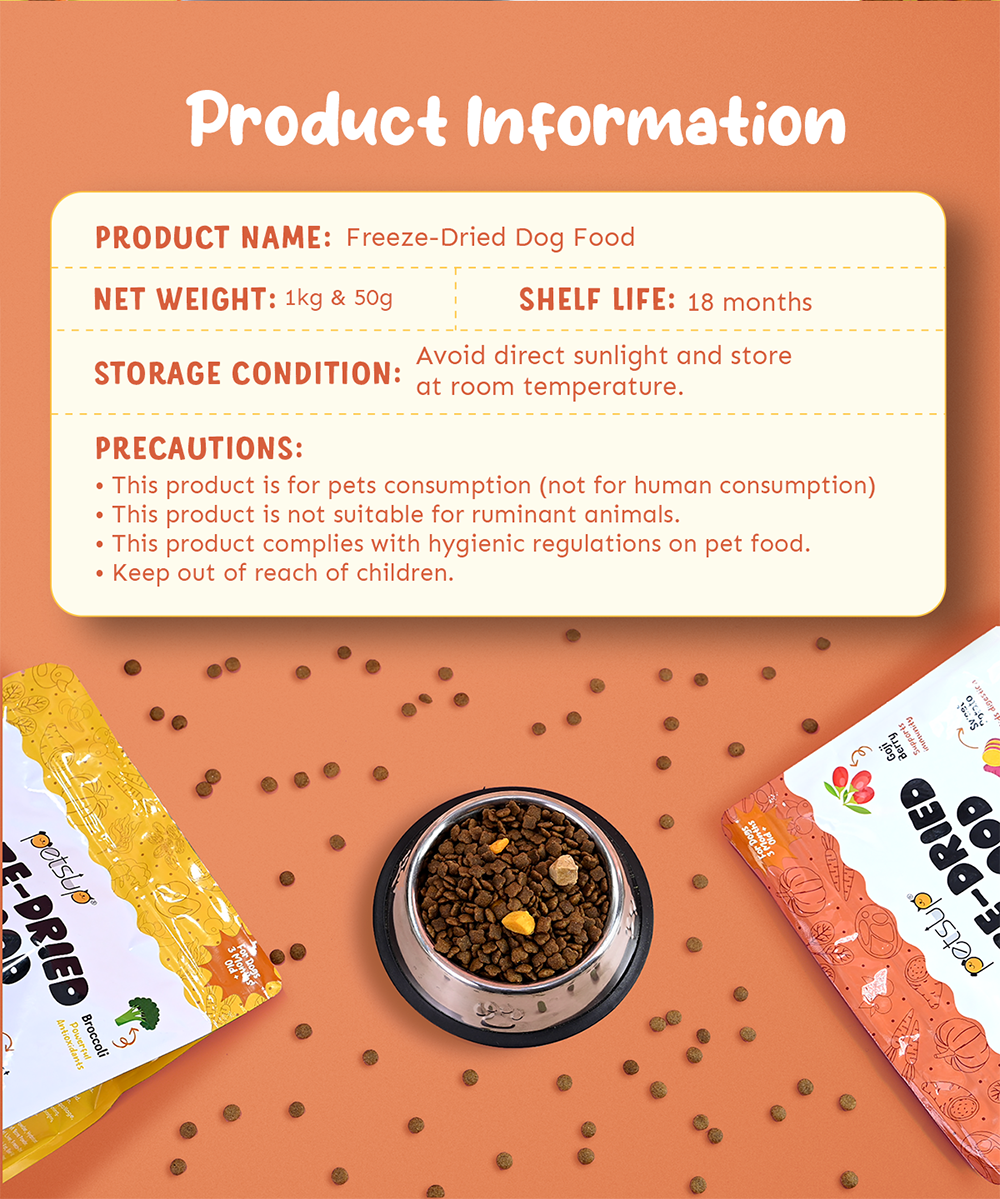 Petsup Freeze Dried Dog Dry Food 50g Beef Duck Liver Egg Yolk Natural ...