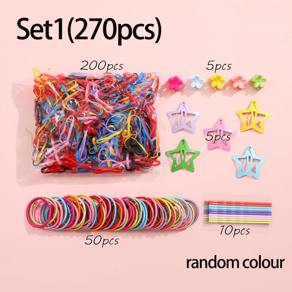 860pcs/bag Colorful Baby Kids Hair Set Pony Tail for Kids Star Bow Hair ...