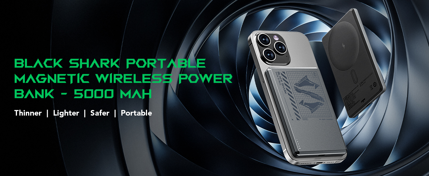 Black Shark Blade Magnetic Wireless Power Bank 5000mAH | Shopee Philippines