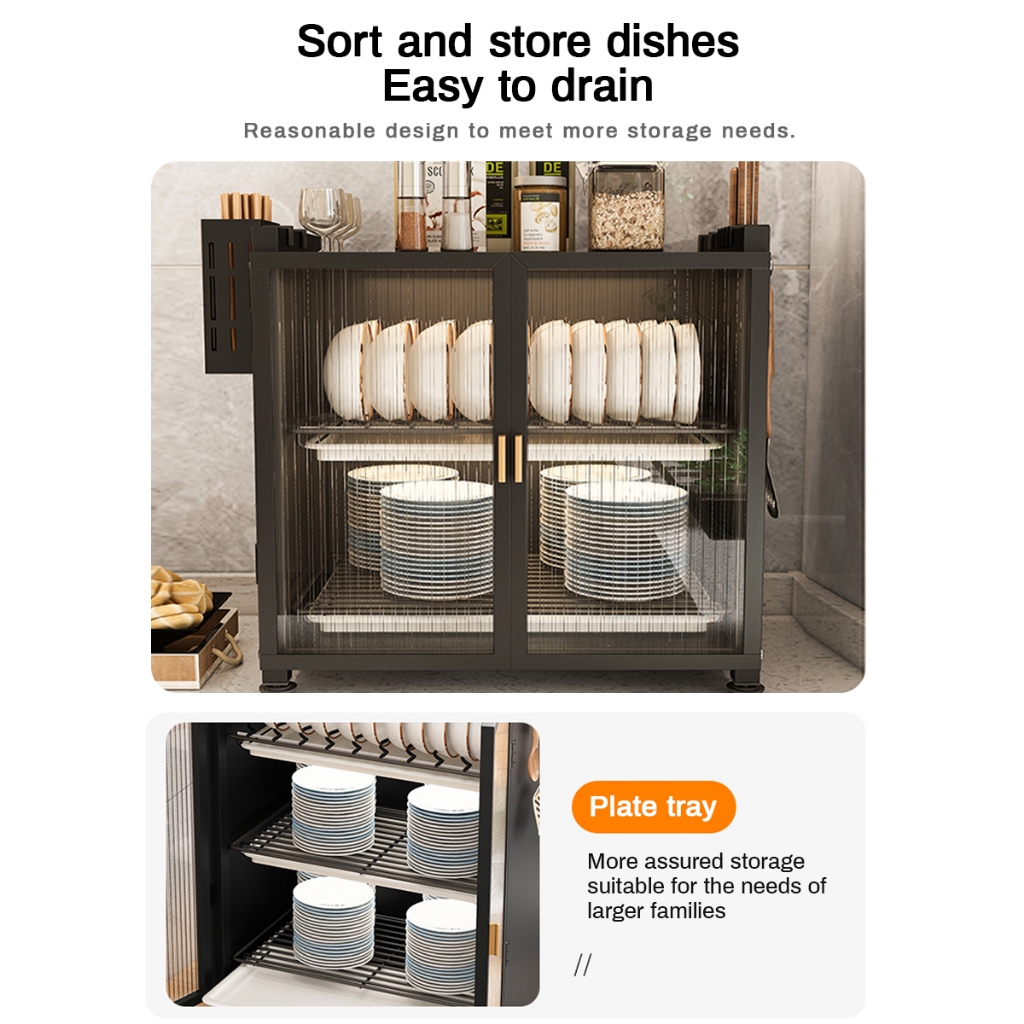 Kitchen Dish Rack Carbon Steel Paint Countertop Kitchen Storage Rack 2/ ...