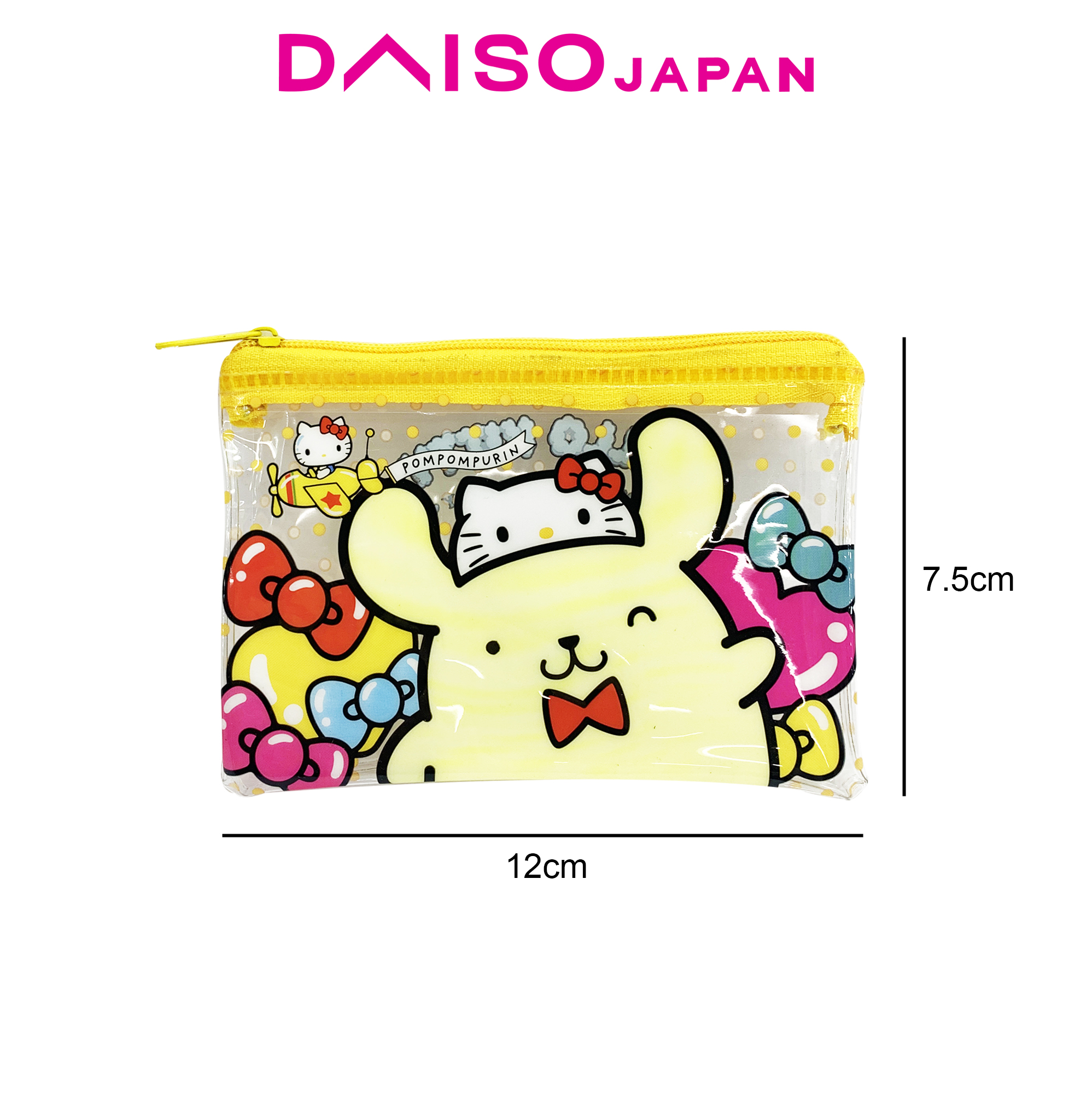 Daiso Sanrio Small Zipper Flat Pouch (Pompompurin 50th Anniversary ...