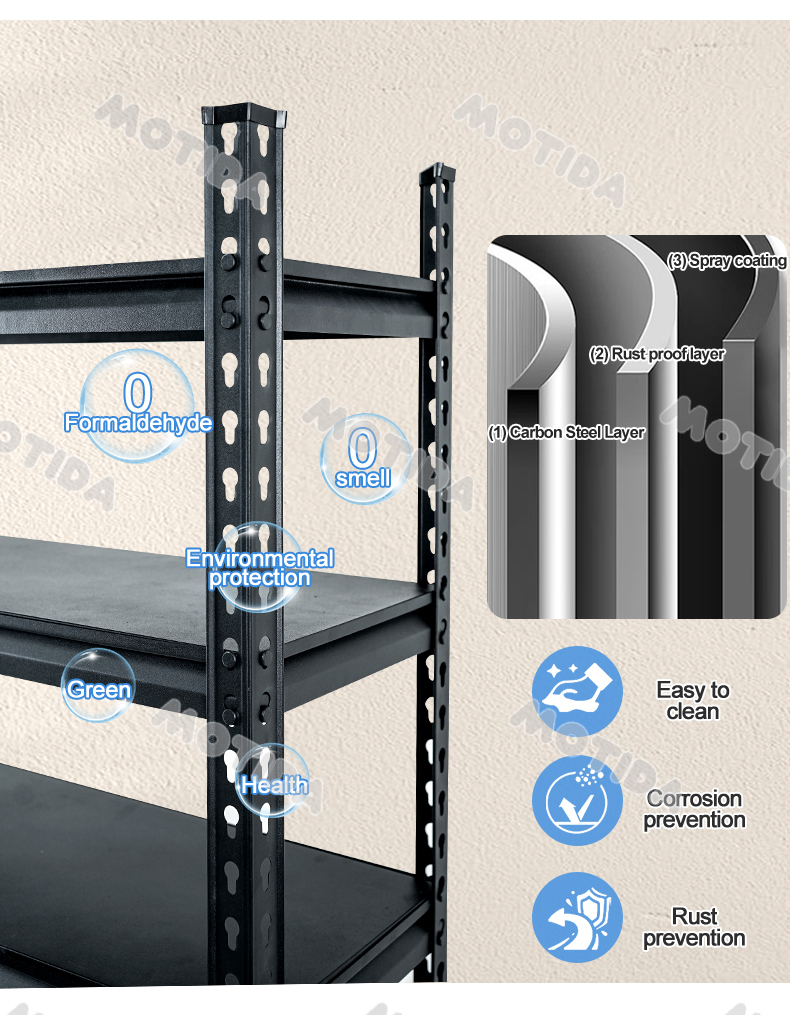 6 Layer Metal Rack Steel Rack Shelf Boltless Organizer Stainless Rack ...