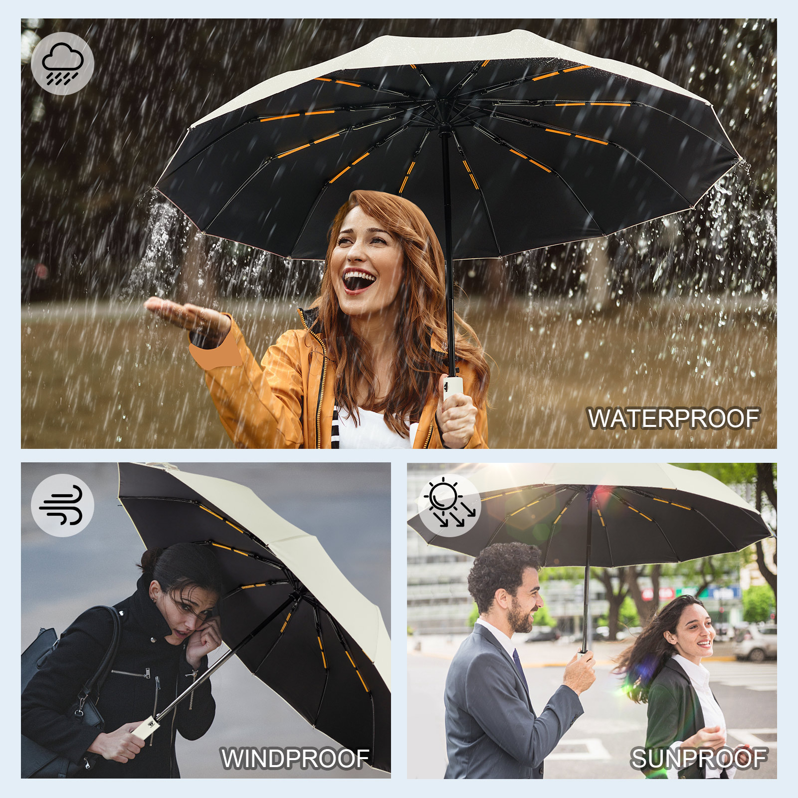 Lively Life Automatic Umbrella 84 Ribs Auto Open Umbrella UPF50+ Sunny Umbrella Anti-ultraviolet ...