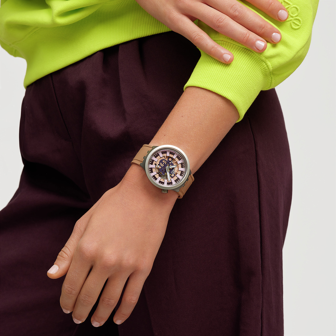 Swatch Big Bold Terracotta Tide SB07S119 Beige Rubber Strap Watch ...