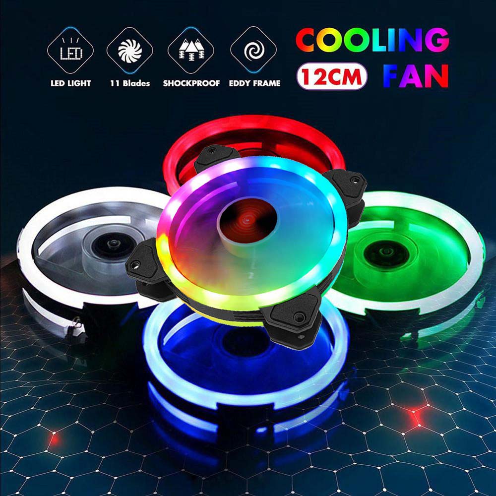 Gstorm Rainbow RGB Dual Ring Led Fan 7 Color Case Cooling Fan 120mm ...